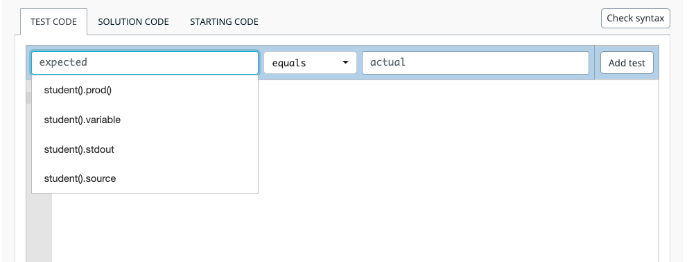 Authoring A Code Correctness Problem Using Python Help Center