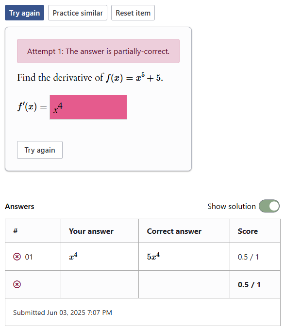 Enabling partial WeBWorK answer scoring – Help Center